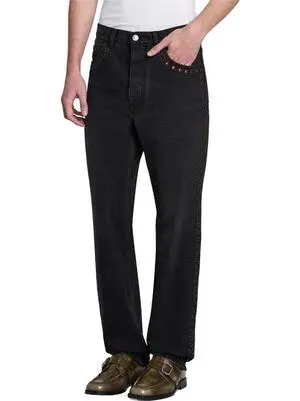 Marni Grommet-trimmed Straight-leg Jeans - Multi
