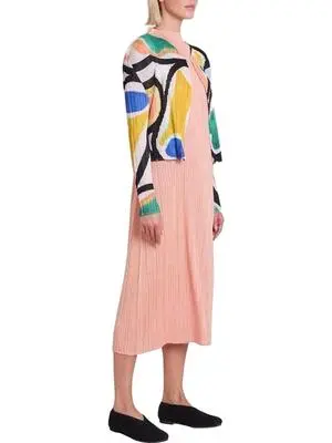 Issey Miyake Roll Printed Plisse Open Cardigan - Multi