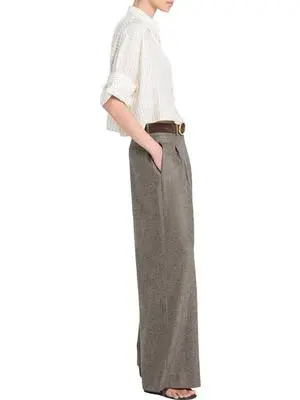 TWP Avery Wool-blend Trousers - Tea Multi