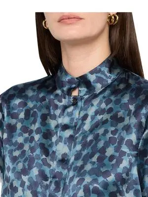 Kiton Silk Henley Top - Blue Octanium