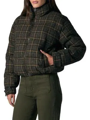 JOE & APOS;S JEANS The Bruna Brushed Plaid Puffer Jacket - Moss Multi