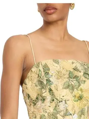 UNGARO Robin Embroidered Floral Lace Midi Dress - Multi