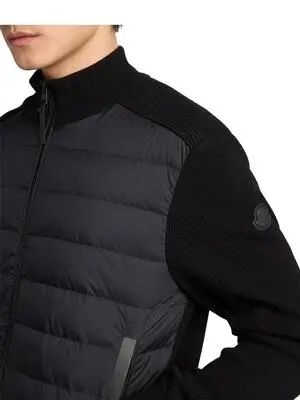 Moncler Apos;s Padded Crêpe Cotton Full-zip Cardigan - Black
