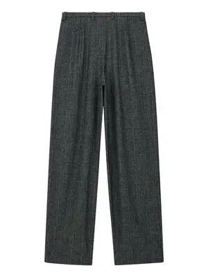 Emporio Armani Plaid Pleated Wide-leg Trousers - Multi