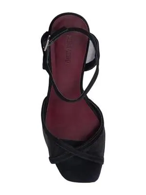 Bernardo 70mm Celeste Mesh Suede Platform Sandals Black