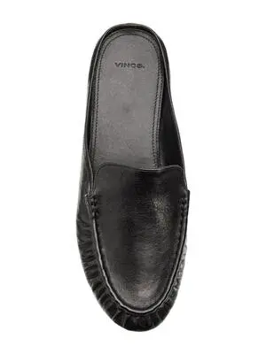 Vince Tevin Leather Loafer Mules - Black