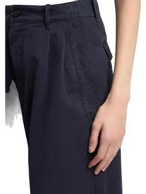 JIL SANDER Pleated Cotton Wide-leg Trousers - Midnight