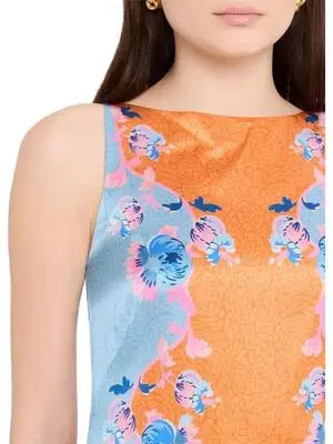 Saloni Alba-b Printed Silk-blend Shift Dress - Saffier Sunset