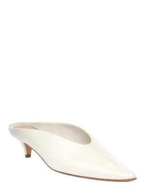 Bottega Veneta 40mm Vesta Nappa Leather Mule Pumps - Alabaster