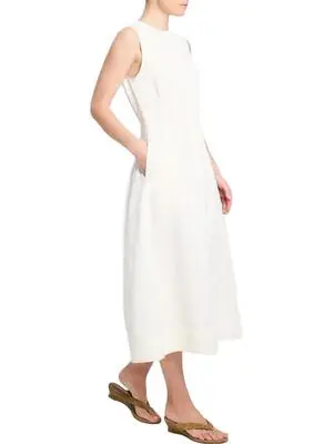TWP Darted Crewneck Midi Dress - Bone