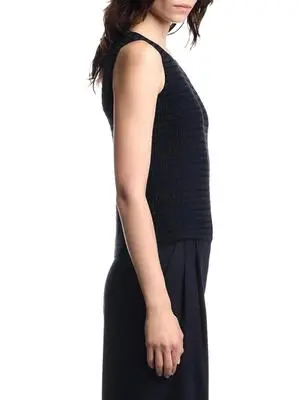 Emporio Armani Textured Jacquard Jersey Tank Top - Multi