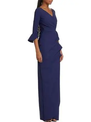 Chiara Boni La Petite Robe Zalfa Ruched Column Gown - Iris