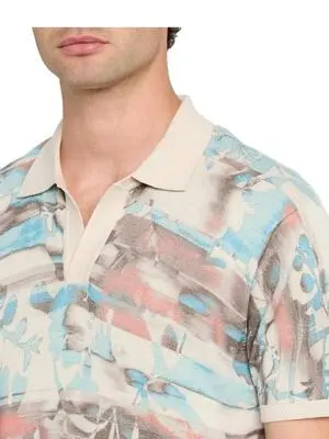 Robert Graham Apos;s Ordale Cotton Knit Abstract Johnny Collar Polo Shirt - Multi