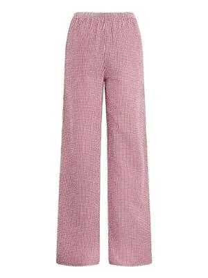 FAVORITE DAUGHTER The Everything Cotton Gingham Pants Raspberry/