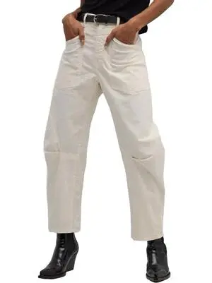 NILI LOTAN Shon Mid-rise Cropped Pants - Eggshell