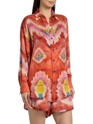 ZIMMERMANN Alchemy Tie-dye Silk Satin Shirt
