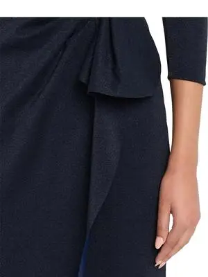 Chiara Boni La Petite Robe Ruzur Sugar Shimmering Wrap Midi Dress - Midnight