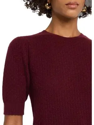 FRAME The Gathered Honeycomb Cashmere Sweater - Deep Garne