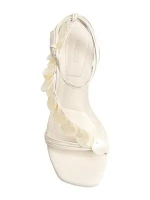 Simkhai Elin Shell Leather Ankle-strap Sandals - Alabaster