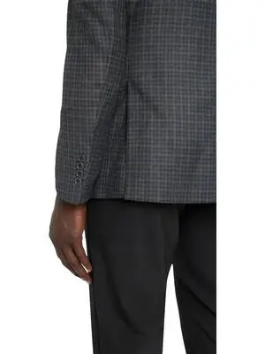 Emporio Armani Blur Box Checked Wool Sport Coat - Multi