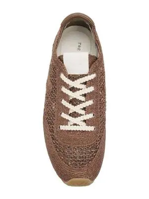 Rag & Bone Retro Runner Slim Raffia Sneakers Java Raffi