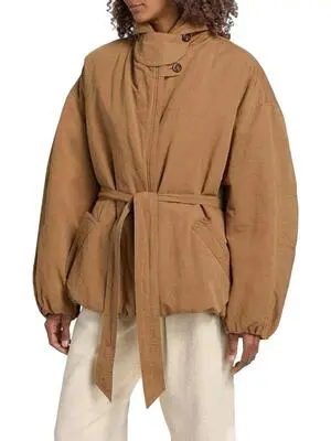 Isabel Marant Étoile Volinda Belted Gabardine Coat - Camel
