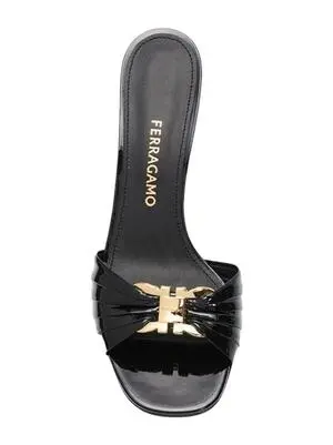 FERRAGAMO 70mm Witty Patent Leather Mules - Nero  Ne