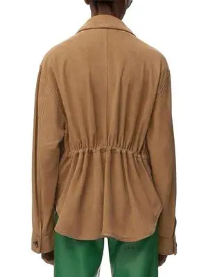 Loewe Workwear High-low Suede Jacket - Tan