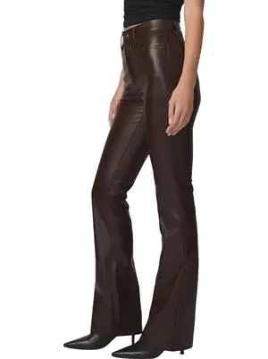 JOE & APOS;S JEANS The Vegan Leather Flare Pants - Dark Choco