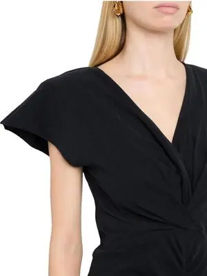 Isabel Marant Étoile Nadra Gathered Waist Jersey Midi Dress - Black
