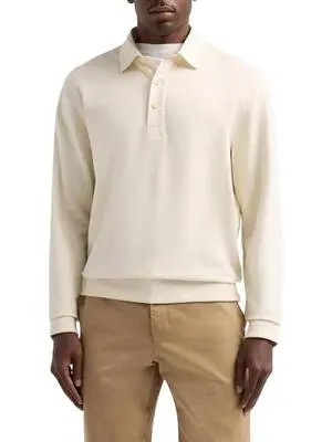 Vince Apos;s French Terry Polo Sweatshirt - Bone