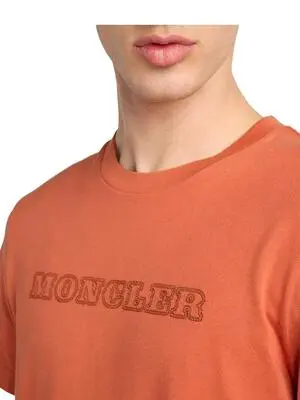 Moncler Apos;s Tonal Logo Outline Crewneck T-shirt - Mango