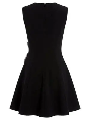 Mac Duggal Rhinestone Flower-embellished Crepe Mini Dress - Black