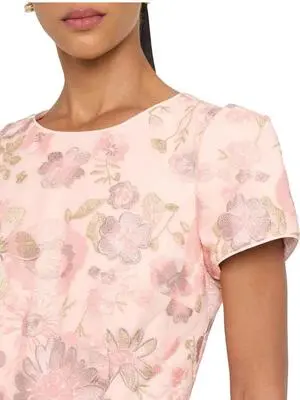 MILLY Daisy Floral-embroidered Mesh Mini Dress - Blush