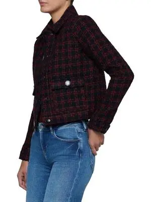 L & APOS;AGENCE Nyx Tweed Crop Jacket - Midnight