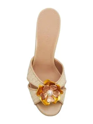 MALONE SOULIERS 70mm Suri Raffia Mule Sandals - Buff/buff
