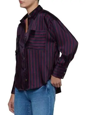 L & APOS;AGENCE Eliora Striped Relaxed Blouse