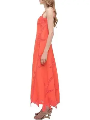 Simkhai Ellery Embroidered Maxi Dress - Lobster