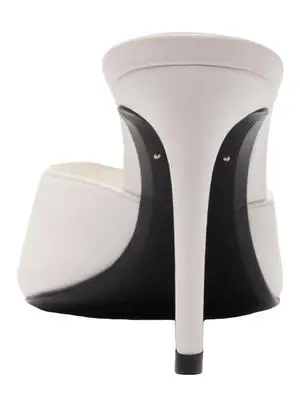 Schutz 100mm Cloe Leather Mules - Ivory
