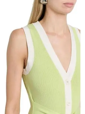 TOCCIN Victoria Tie-front Midi Dress - Keylime/op