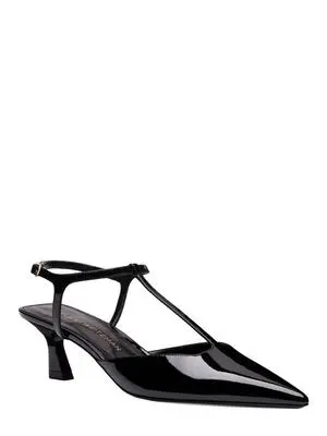 STUART WEITZMAN 50mm Vinnie Patent Leather T-strap Pumps - Black