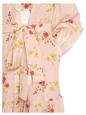 Kobi Halperin Noora Long Sleeve Floral Viscose-blend Dress - Shell Mult