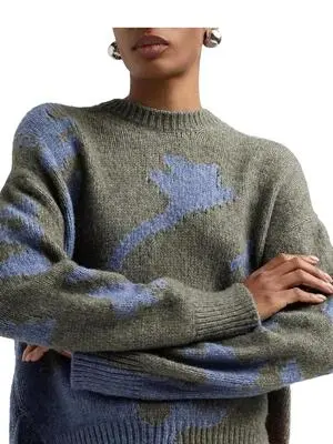 Proenza Schouler White Label Cathy Abstract Rib-knit Sweater - Willow/per