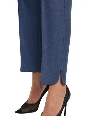 Giorgio Armani Silk Straight-leg Ankle Slit Trousers - Medium Blue