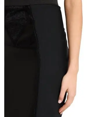 Dolce & Gabbana Lace Satin Paneled Pencil Skirt - Nero