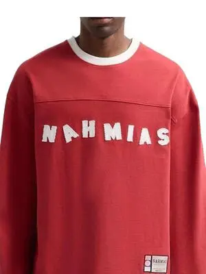NAHMIAS Apos;s Daydreaming Varsity Logo Long-sleeve T-shirt - Ruby