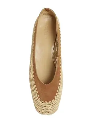 Gabriela Hearst Strength Raffia & Suede Block-heel Pumps - Camel