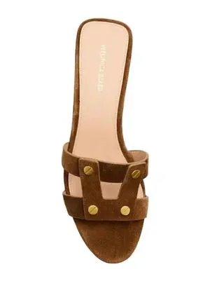 Veronica Beard 55mm Via Suede Block-heel Sandals - Chestnut