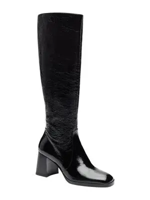 STUART WEITZMAN 70mm Vera Crinkle Patent Leather Knee-high Boots - Black