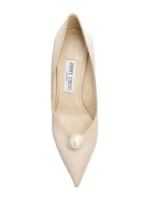 JIMMY CHOO 90mm Ziri Satin Pumps - Light Soft